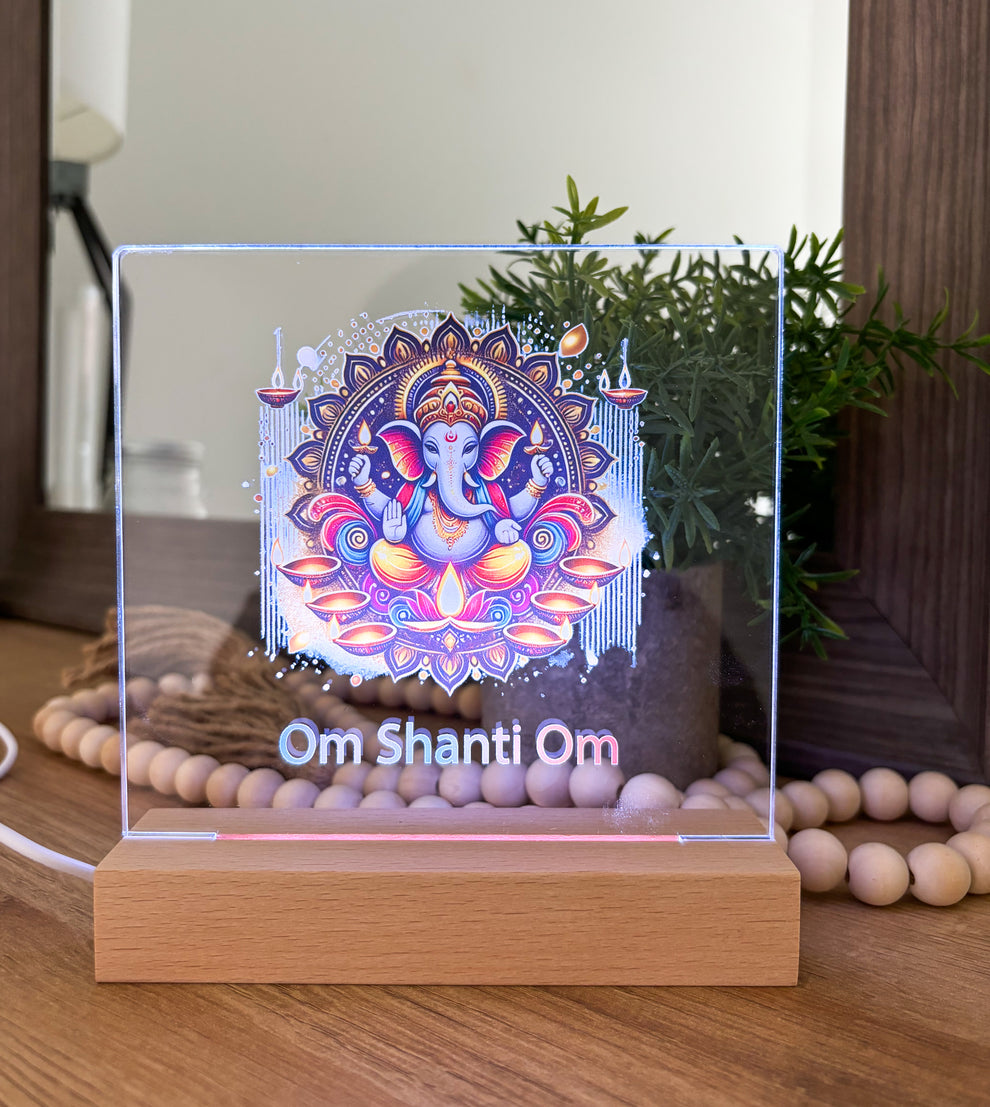 Lord Ganesh Light Up Frame – Home Bound Custom Decor