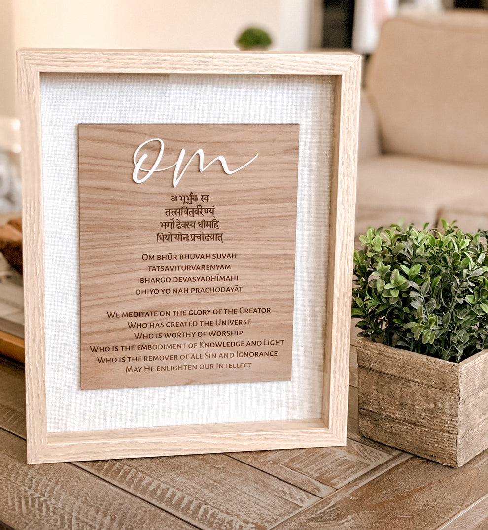 Gayatri Mantra Frame Sign – Home Bound Custom Decor